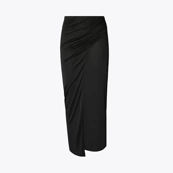Tory Burch Wrap Jersey Skirt - Black