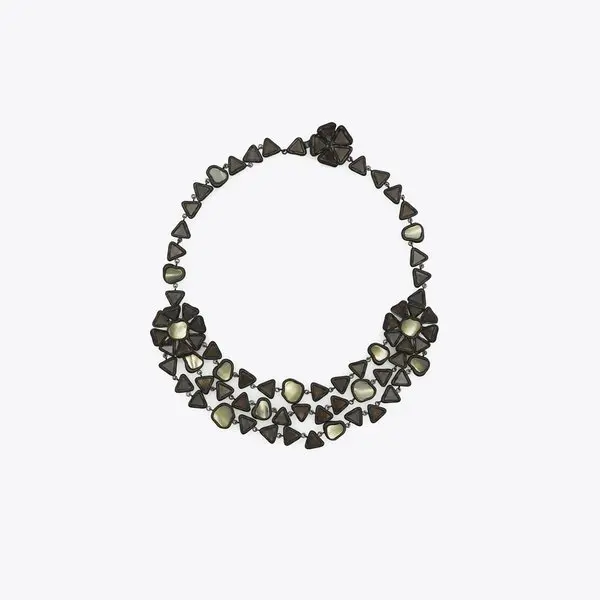 Tory Burch Curiosity Resin Triple Strand Necklace - Black