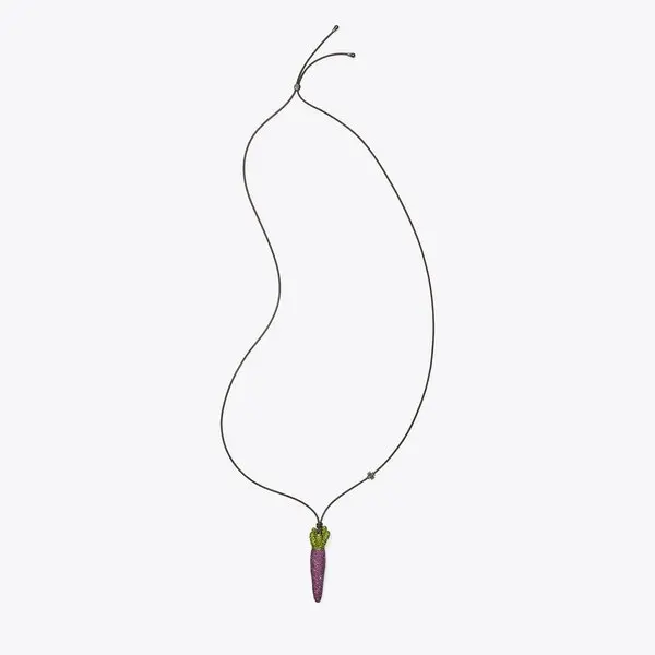 Tory Burch Curiosity Carrot Pendant - Purple/green