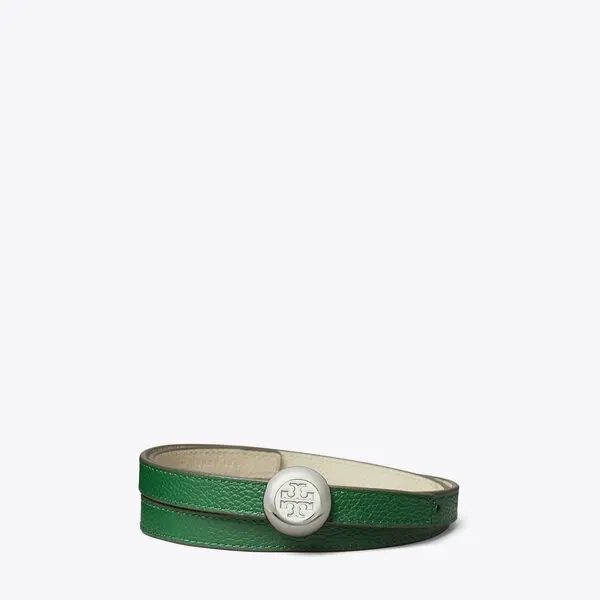Tory Burch Romy Reversible Belt - Dark Kale/light Stone