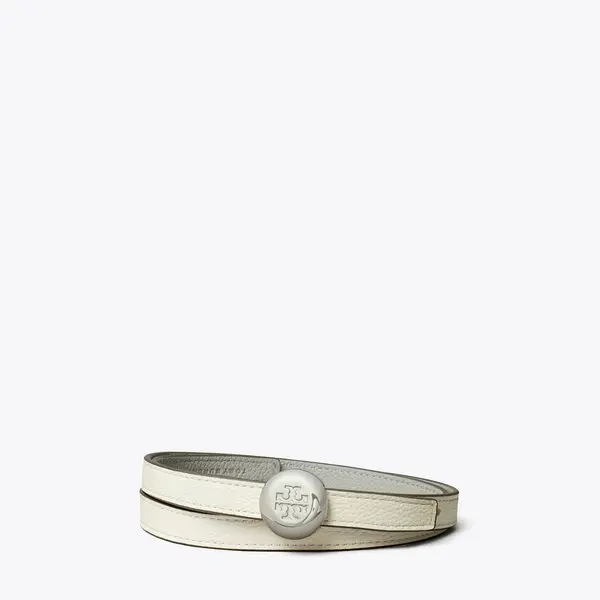 Tory Burch Romy Reversible Belt - Warm White/light Granite