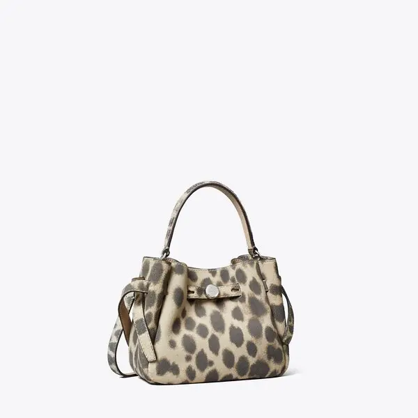 Tory Burch Mini Romy Suede Bucket Bag - Cheetah Spots