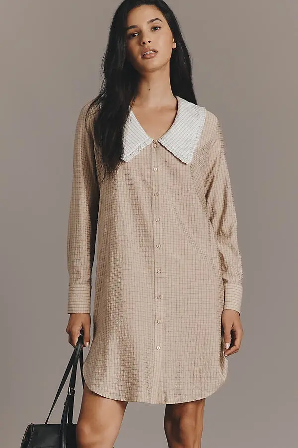 knee length dresses for ladies English Factory Mixed Media Dress