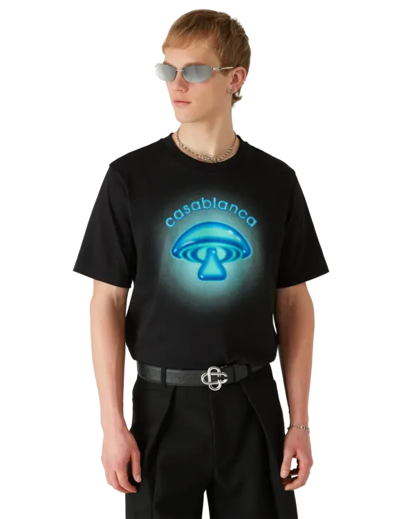 Casablanca Airbrush Mushroom Logo Short Sleeve T-shirt - Multicolor