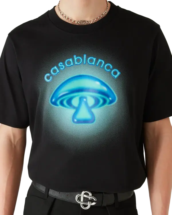 Casablanca Airbrush Mushroom Logo Short Sleeve T-shirt - Multicolor