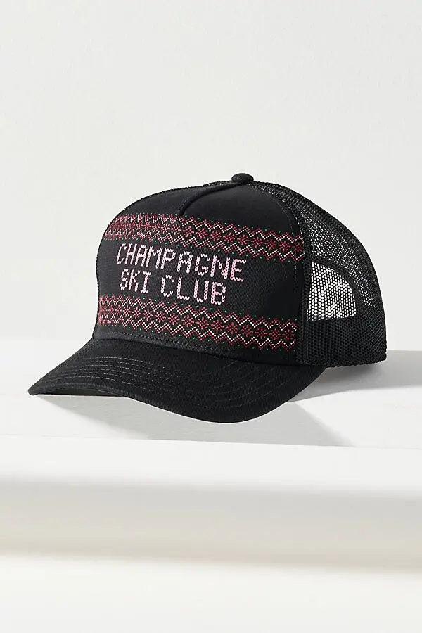 Beach Riot Drinks Trucker Hat - Black Champagne Ski Club