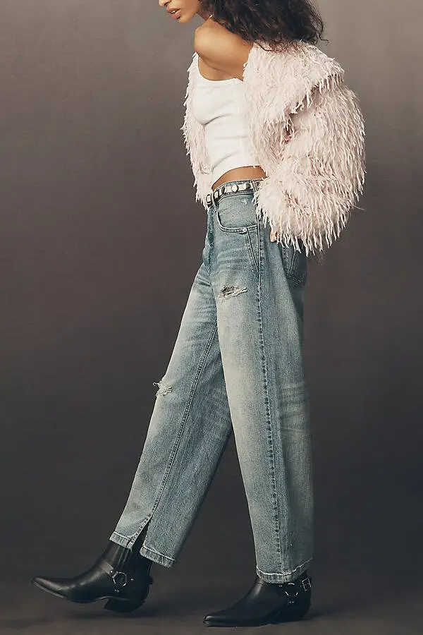 PILCRO Jules Mid-rise Relaxed Straight-leg Jeans - Medium Denim