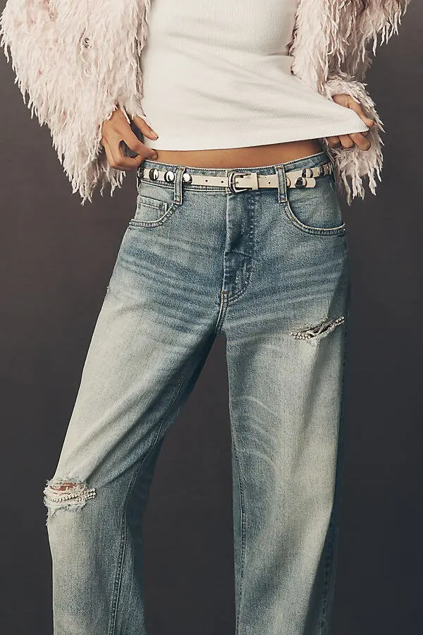 PILCRO Jules Mid-rise Relaxed Straight-leg Jeans - Medium Denim