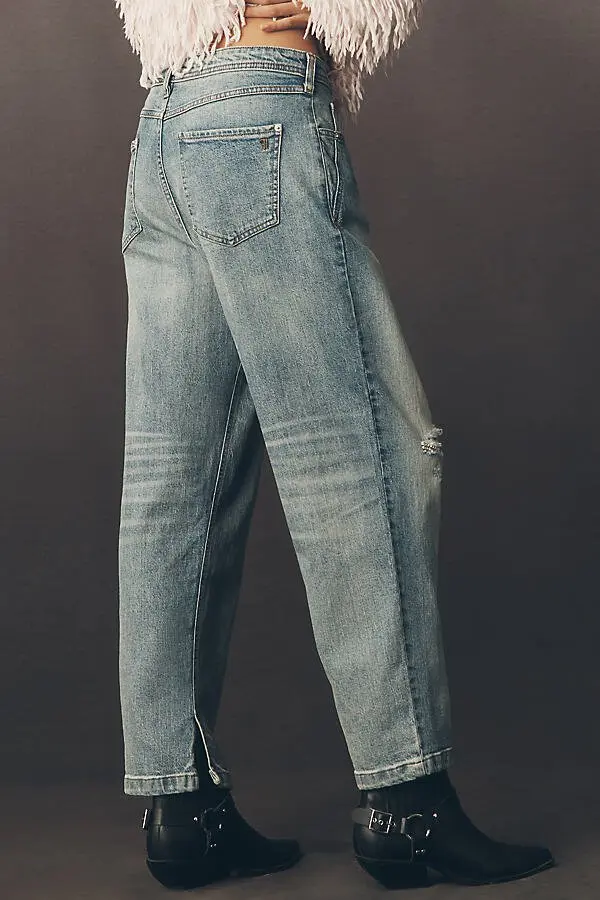 PILCRO Jules Mid-rise Relaxed Straight-leg Jeans - Medium Denim