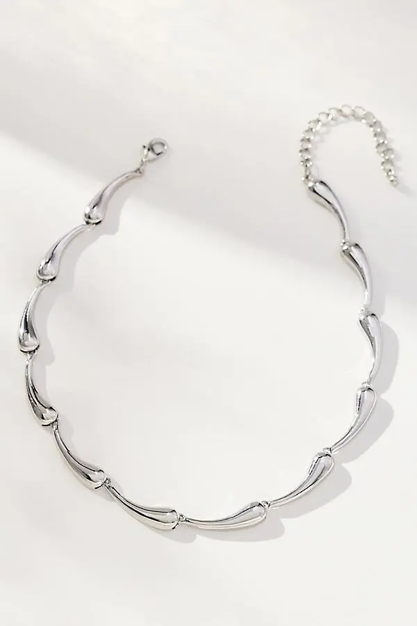 Anthropologie Drippy Bean Necklace - Silver