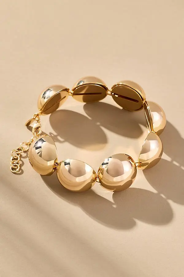 Anthropologie Chunky Metal Shaped Bracelet - Gold