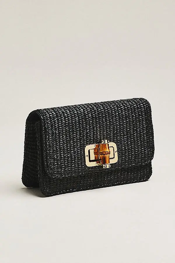 LISI LERCH Lilly Raffia Clutch - Black