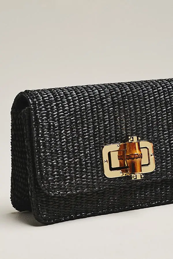 LISI LERCH Lilly Raffia Clutch - Black