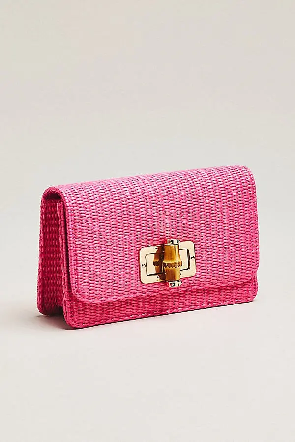 LISI LERCH Lilly Raffia Clutch - Pink