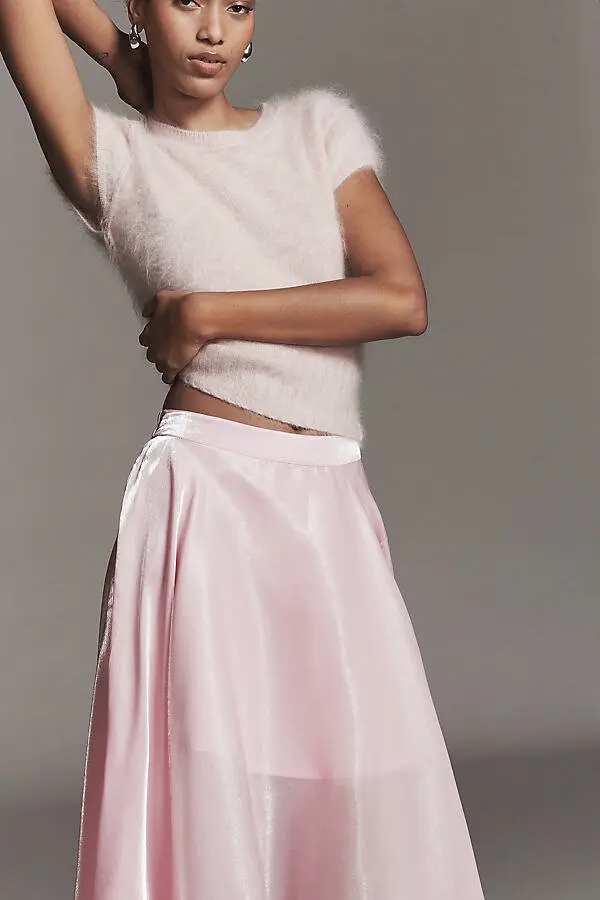 BL-NK Marea Shine Midi Skirt - Cotton Candy Pink