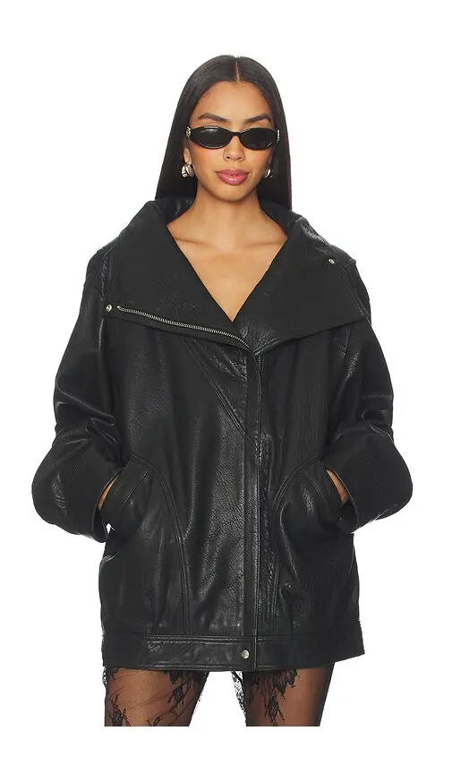 LAMARQUE Ronja Leather Jacket - Black