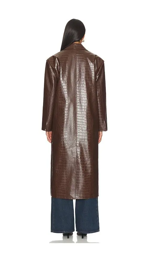 LAMARQUE Ebba Crocodile Embossed Faux Leather Coat