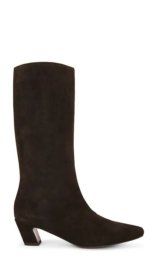 LOEFFLER RANDALL Cleo Suede Mid-calf Block Heel Boots