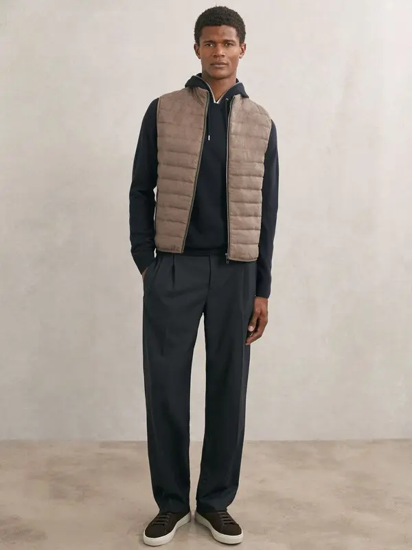 REISS Brushed Jersey Quilted Gilet