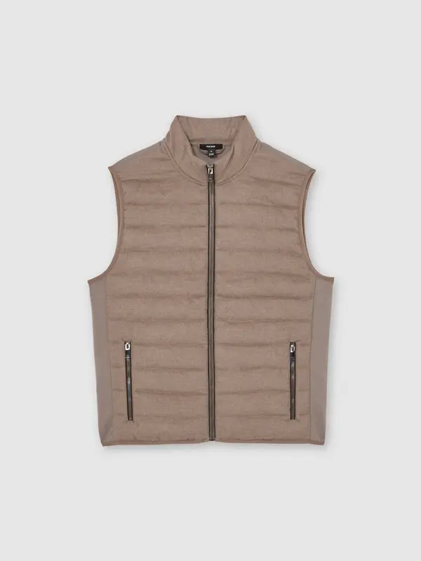 REISS Brushed Jersey Quilted Gilet