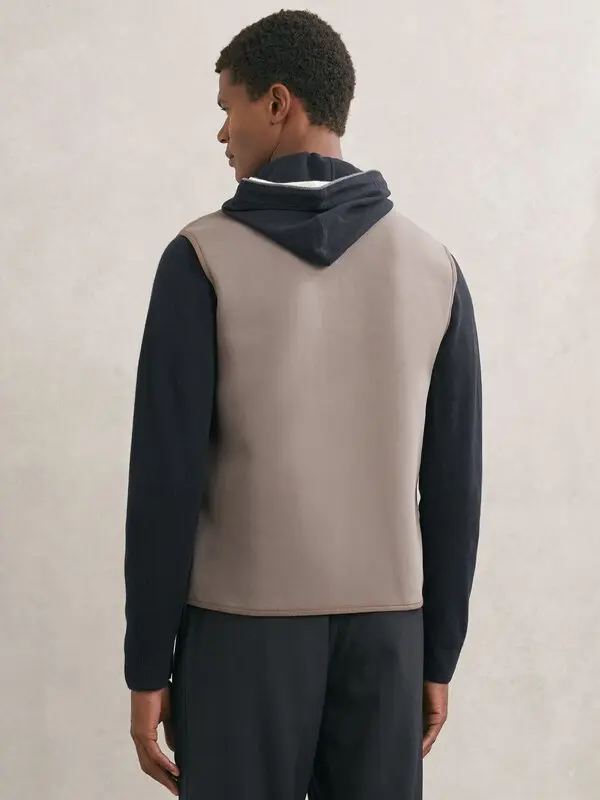 REISS Brushed Jersey Quilted Gilet