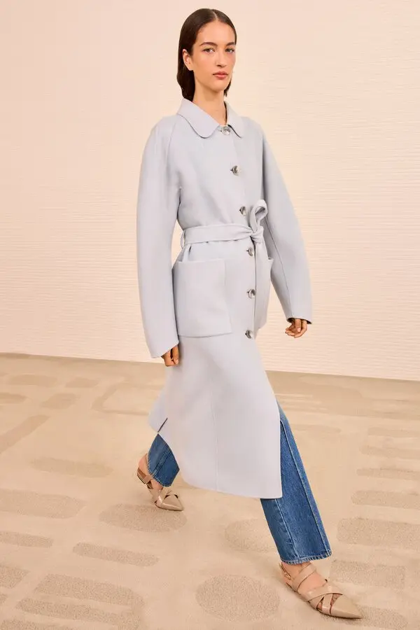 Ulla Johnson Lisbeth Long Wool Coat With Belt - Slate