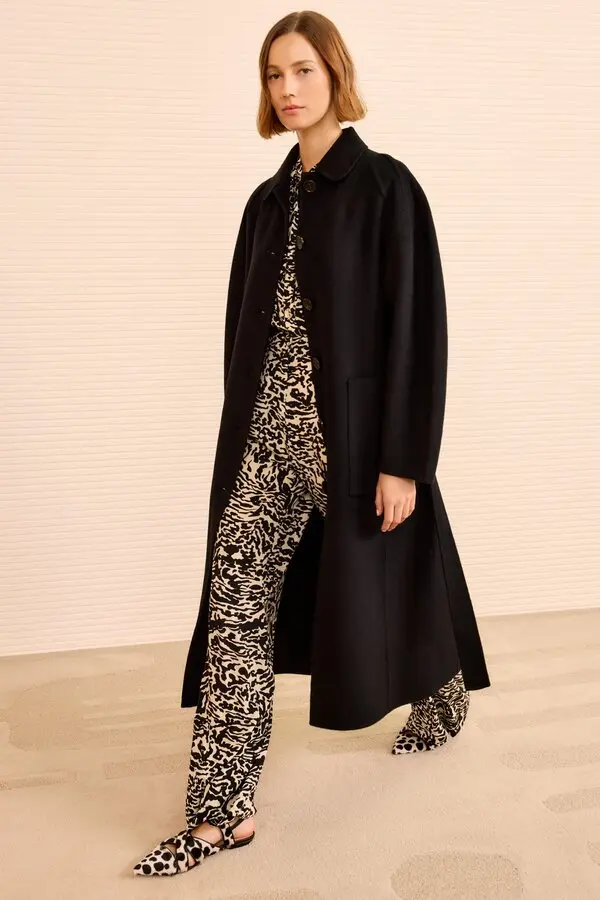 Ulla Johnson Lisbeth Long Wool Coat With Belt - Noir