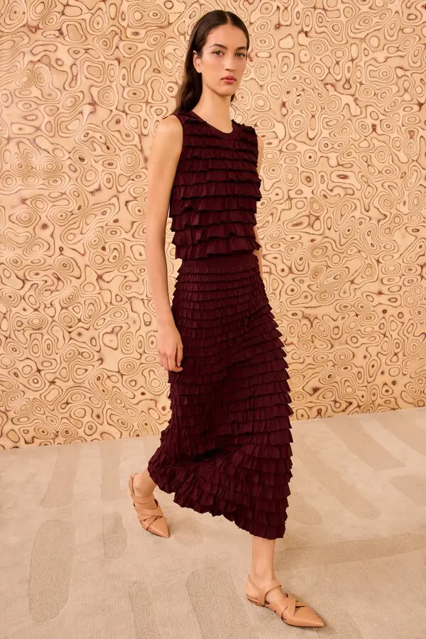 Ulla Johnson Mimi Ruffled Midi Skirt
