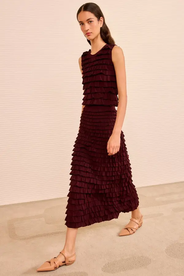 Ulla Johnson Mimi Ruffled Midi Skirt