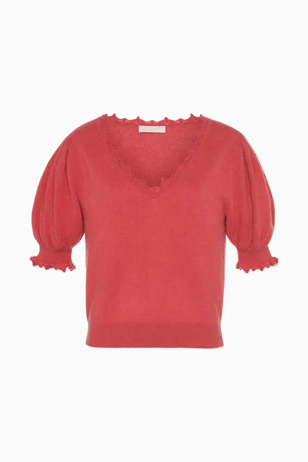 Ulla Johnson Polline Short Sleeve Top - Coral