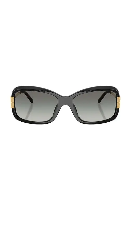 Tory Burch Rectangle Sunglasses - Black & Gold