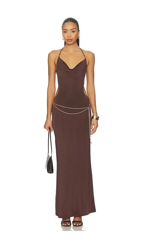 Tiger Mist Suriya Maxi Dress - Chocolate - 4% Off | Editorialist
