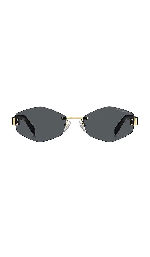 Marc Jacobs Geometric Rimless Sunglasses - Gold  Black  & Grey