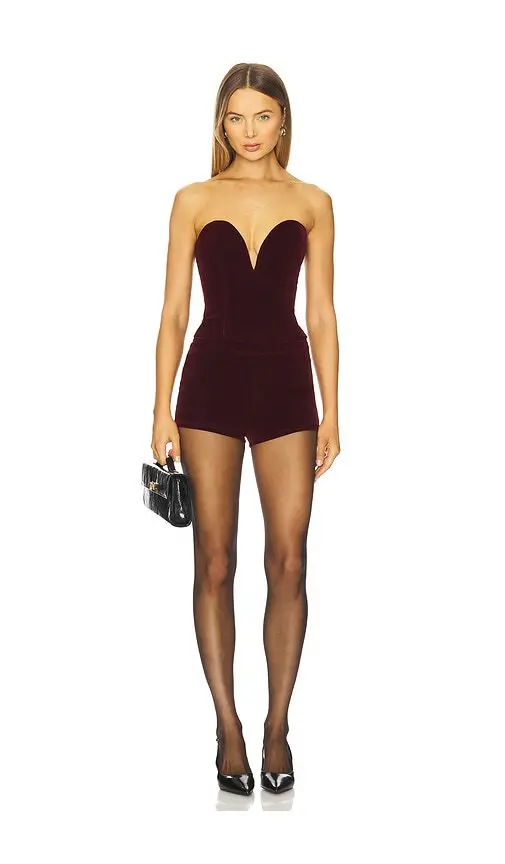 Superdown Eva Sweetheart Top - Oxblood