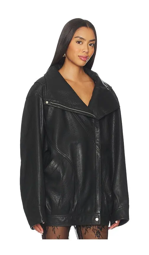 Lamarque Ronja Leather Jacket Black Editorialist