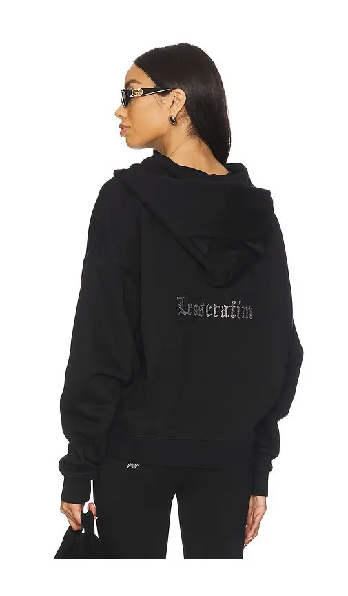 Guizio X Le Sserafim Shiba Zip Up Hoodie - Black | Editorialist