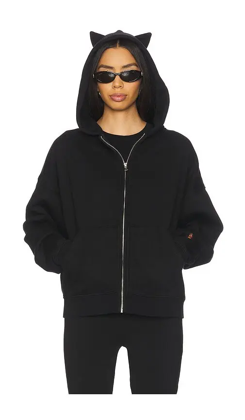 Guizio X Le Sserafim Shiba Zip Up Hoodie - Black | Editorialist