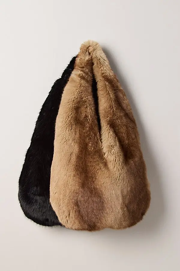 Apparis Maxi Colette Faux Fur Shoulder Bag - Noir