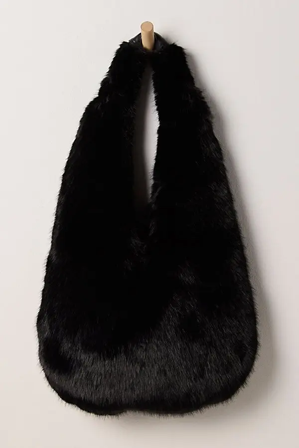 Apparis Maxi Colette Faux Fur Shoulder Bag - Noir