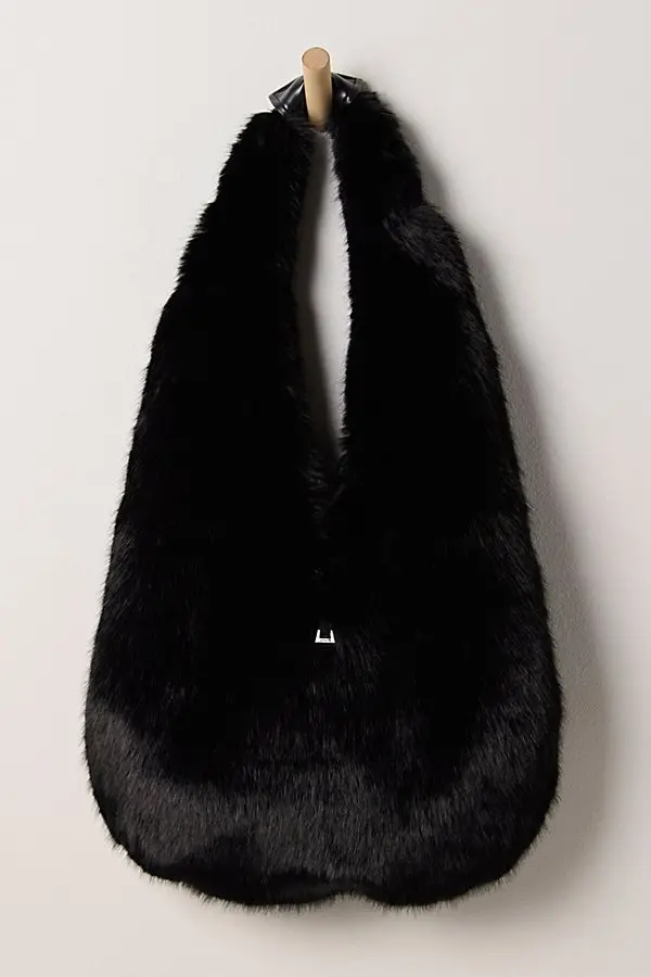Apparis Maxi Colette Faux Fur Shoulder Bag - Noir