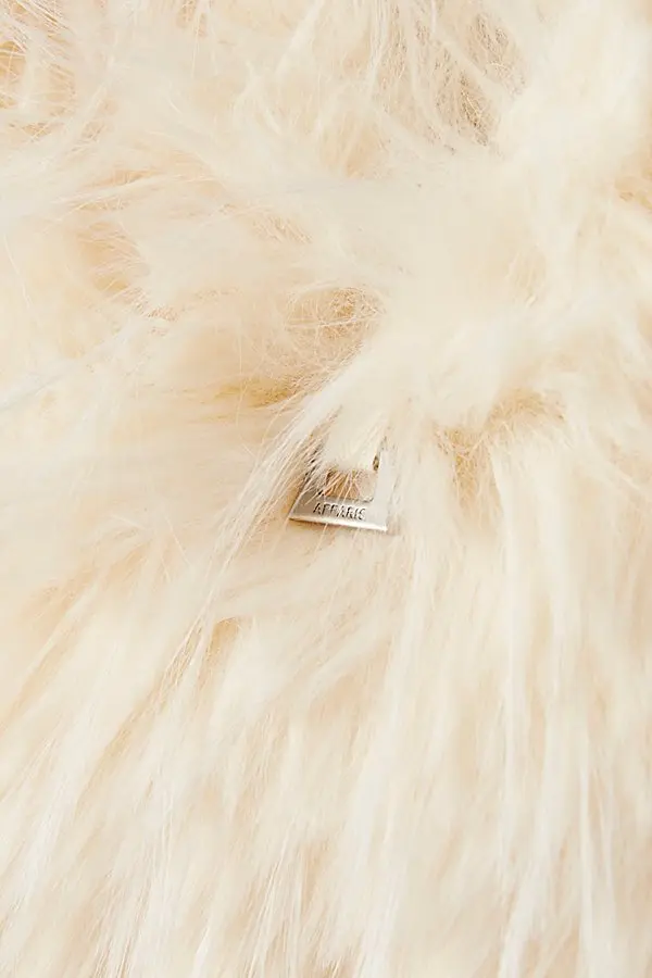Apparis Colette Fringe Fur Shoulder Bag - Ivory