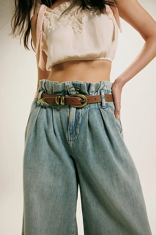 Free People We The Free Forager Wide-leg Jeans - Cool Water