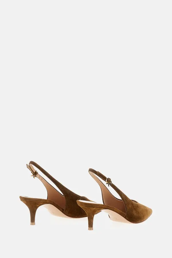 GIANVITO ROSSI Robbie Sling 55 Suede - Brown