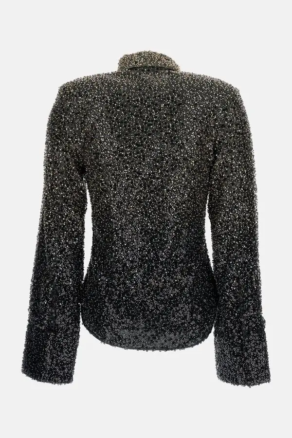 ROTATE BY BIRGER CHRISTENSEN Beaded Polo Shirt