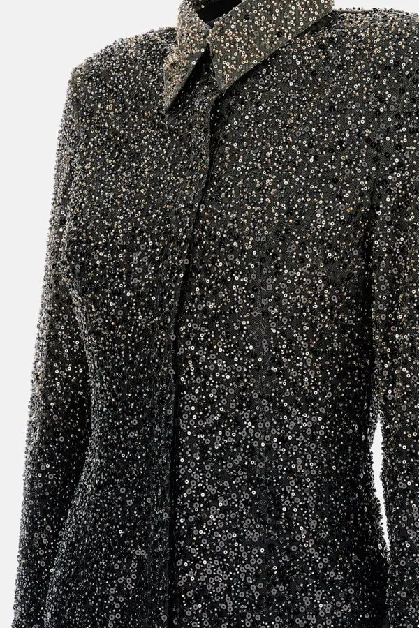 ROTATE BY BIRGER CHRISTENSEN Beaded Polo Shirt