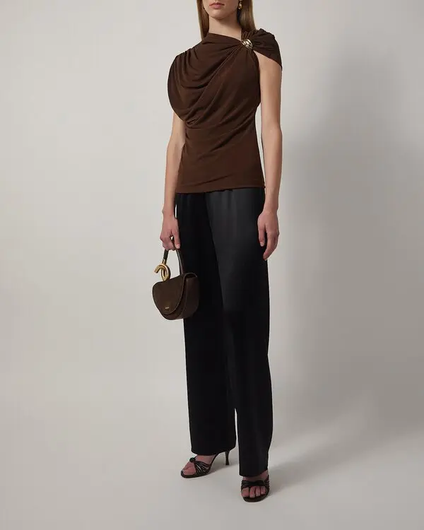 VIVEH Cap-sleeve Top - Brown