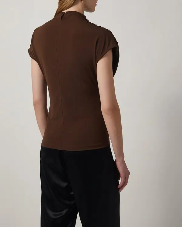 VIVEH Cap-sleeve Top - Brown