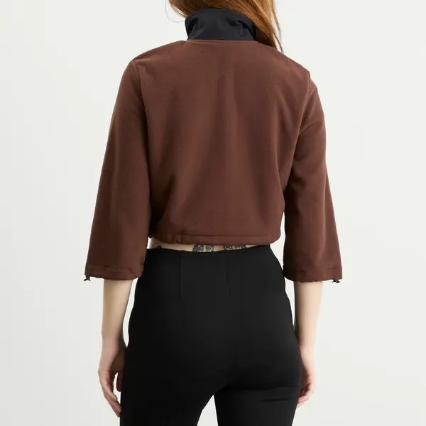 SKIMS Fleece Lounge Shrunken Zip Up Jacket - Cocoa