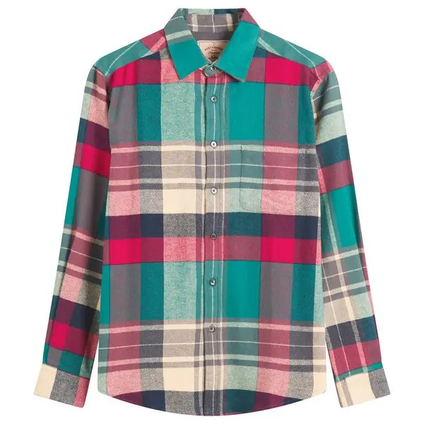 Portuguese Flannel Tintor Flannel Check Shirt - Green/red/navy