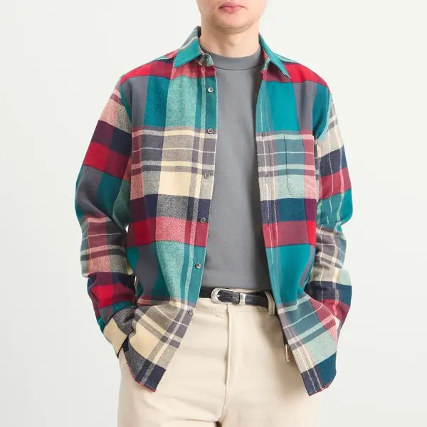 Portuguese Flannel Tintor Flannel Check Shirt - Green/red/navy
